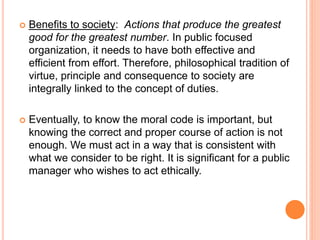 Moral action in public administration | PPTX