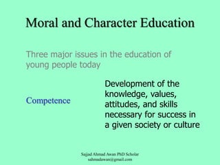 Moral and character education by sajjad awan | PPTX | Secondary ...