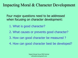 Moral and character education by sajjad awan | PPTX | Secondary ...
