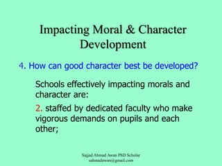 Moral and character education by Sajjad Awan | PPTX