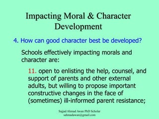 Moral and character education by Sajjad Awan | PPTX