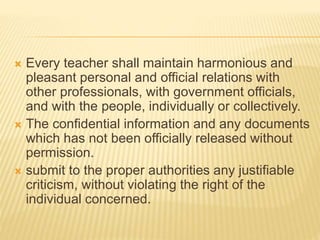 Moral and professional responsibilities of teacher | PPTX