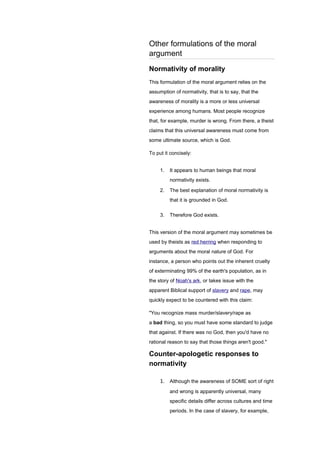 Moral argument iron chariots | DOC