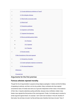 Moral argument iron chariots | DOC