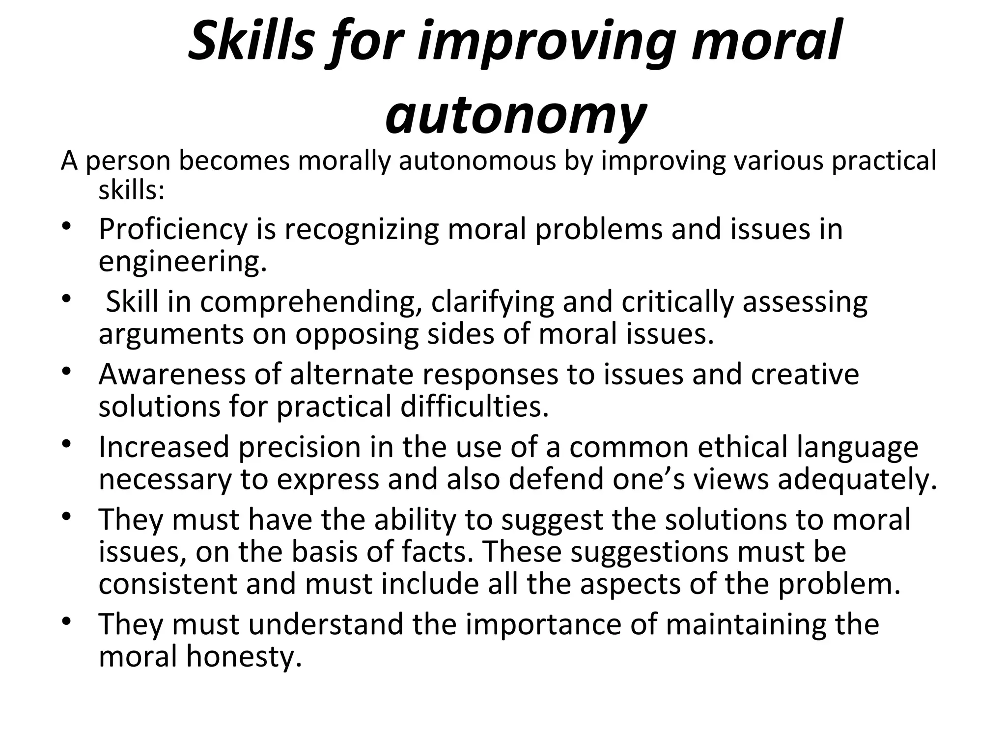Moral autonomy & consensus &controversy | PPT