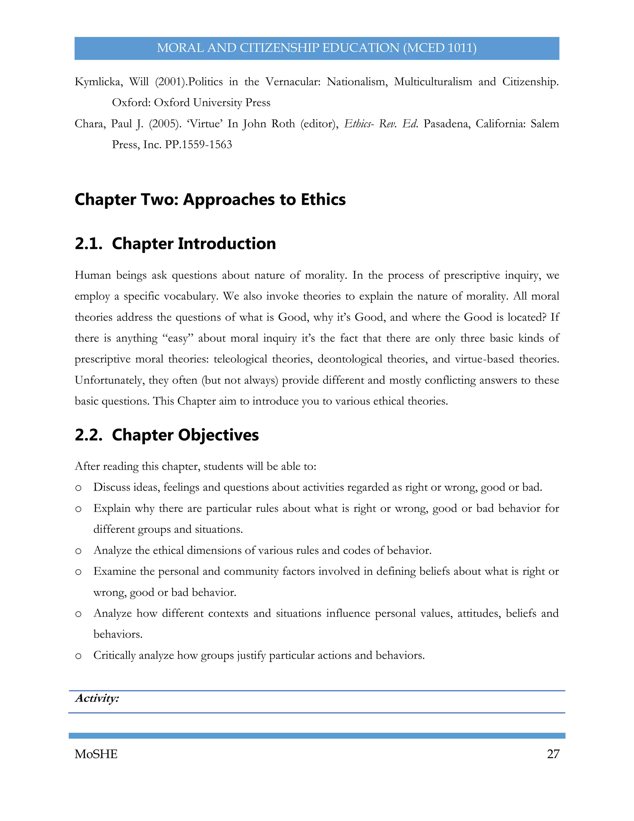 Moral Civic Education Pdf Education