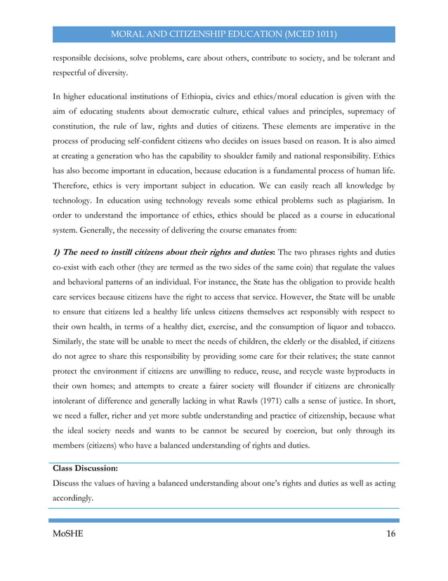 moral & civic education.pdf | Education