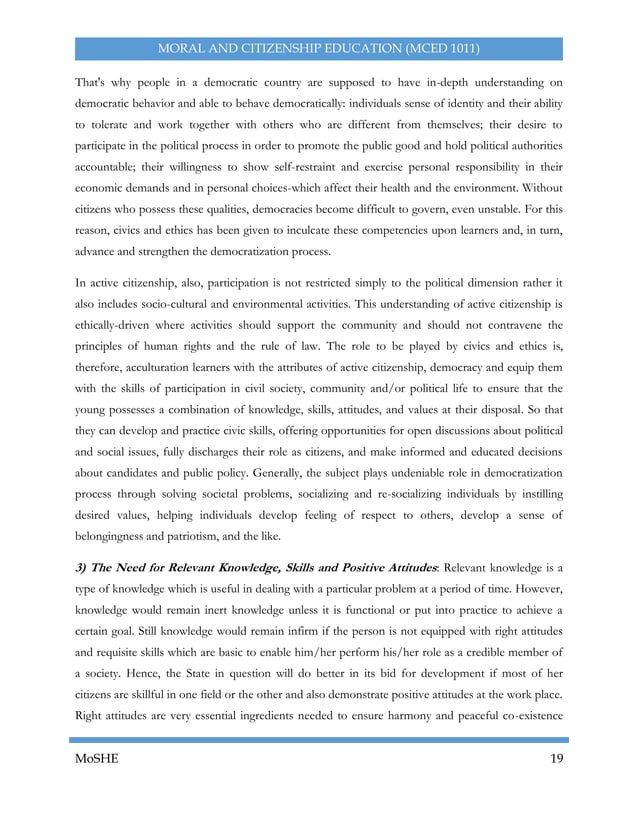 moral & civic education.pdf | Education