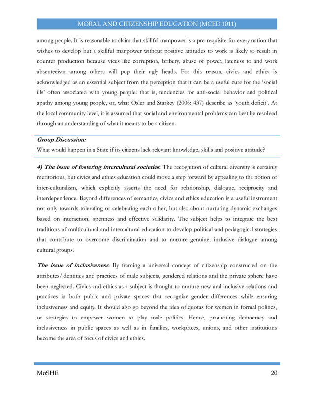 moral & civic education.pdf | Education
