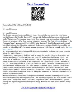 Moral Compass Essay | PDF