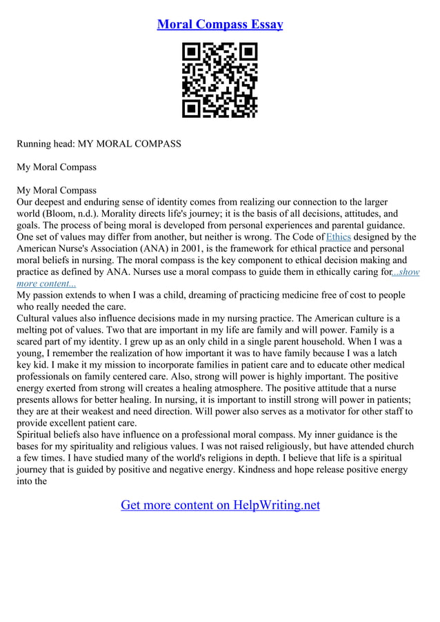 Moral Compass Essay | PDF