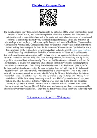 Moral Compass Essay | PDF | Spirituality | Religion & Spirituality