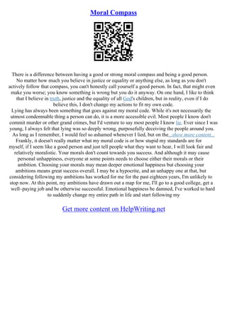 Moral Compass Essay | PDF