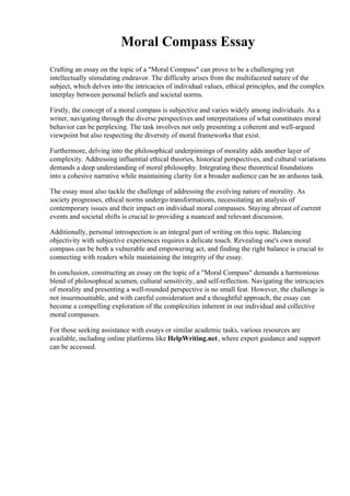 Moral Compass Essay. Antioch University Los Angeles | PDF