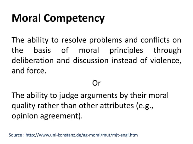 Moral competency | PPTX | Educational Assessment | Education