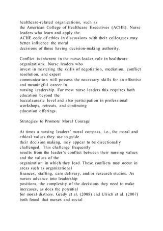 Moral courage and the nurse leader cole edmonson, ms, rn | PDF | Free ...