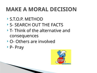 MORAL DECISION MAKING.pptx for morals of | PPTX