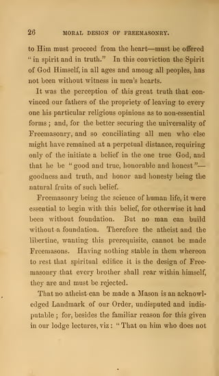 Moral Design of Freemasonry | PDF