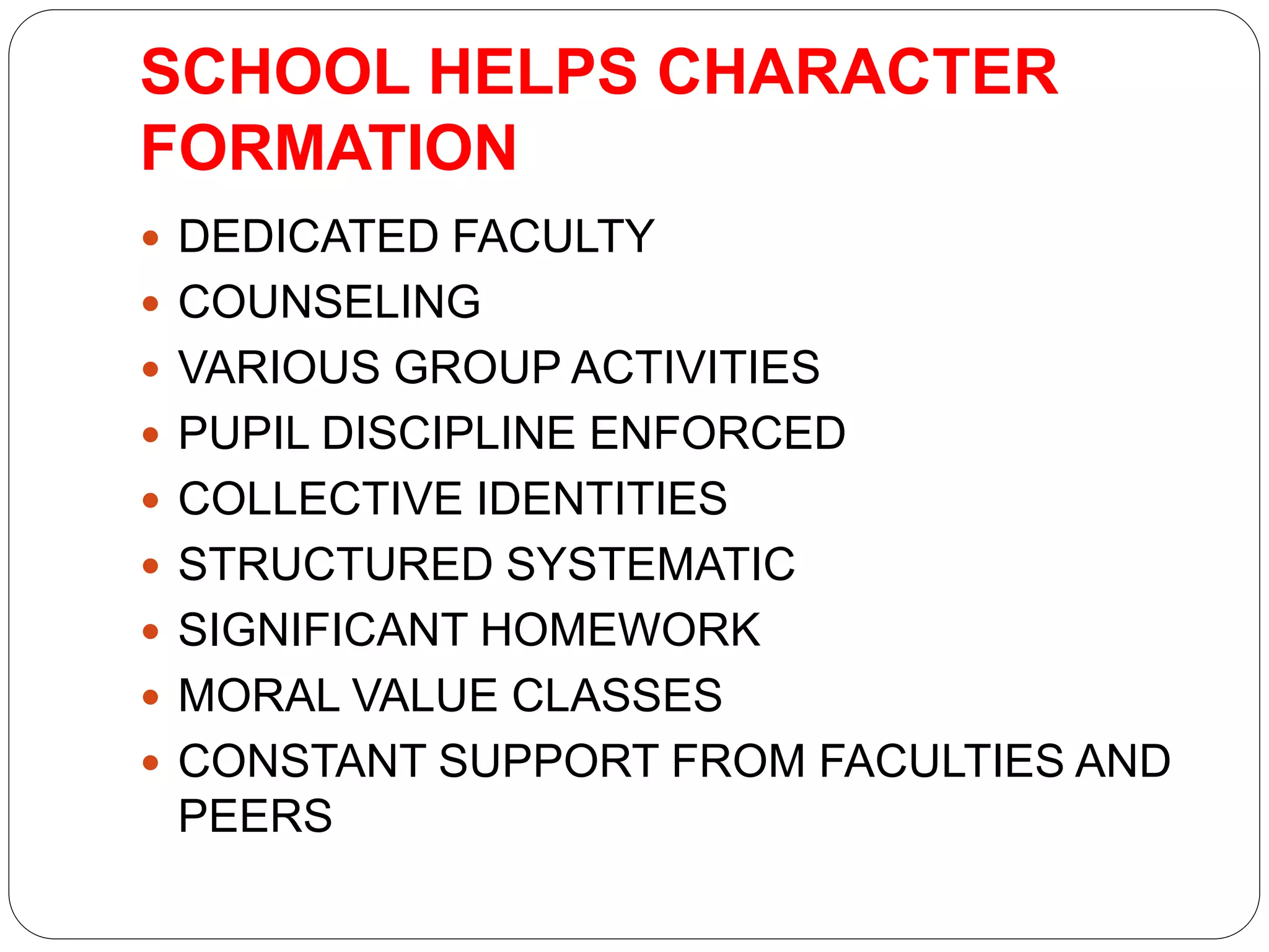 Moral development, character formation and education | PPTX