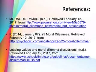 Moral Dilemma in Classroom Setting | PPTX