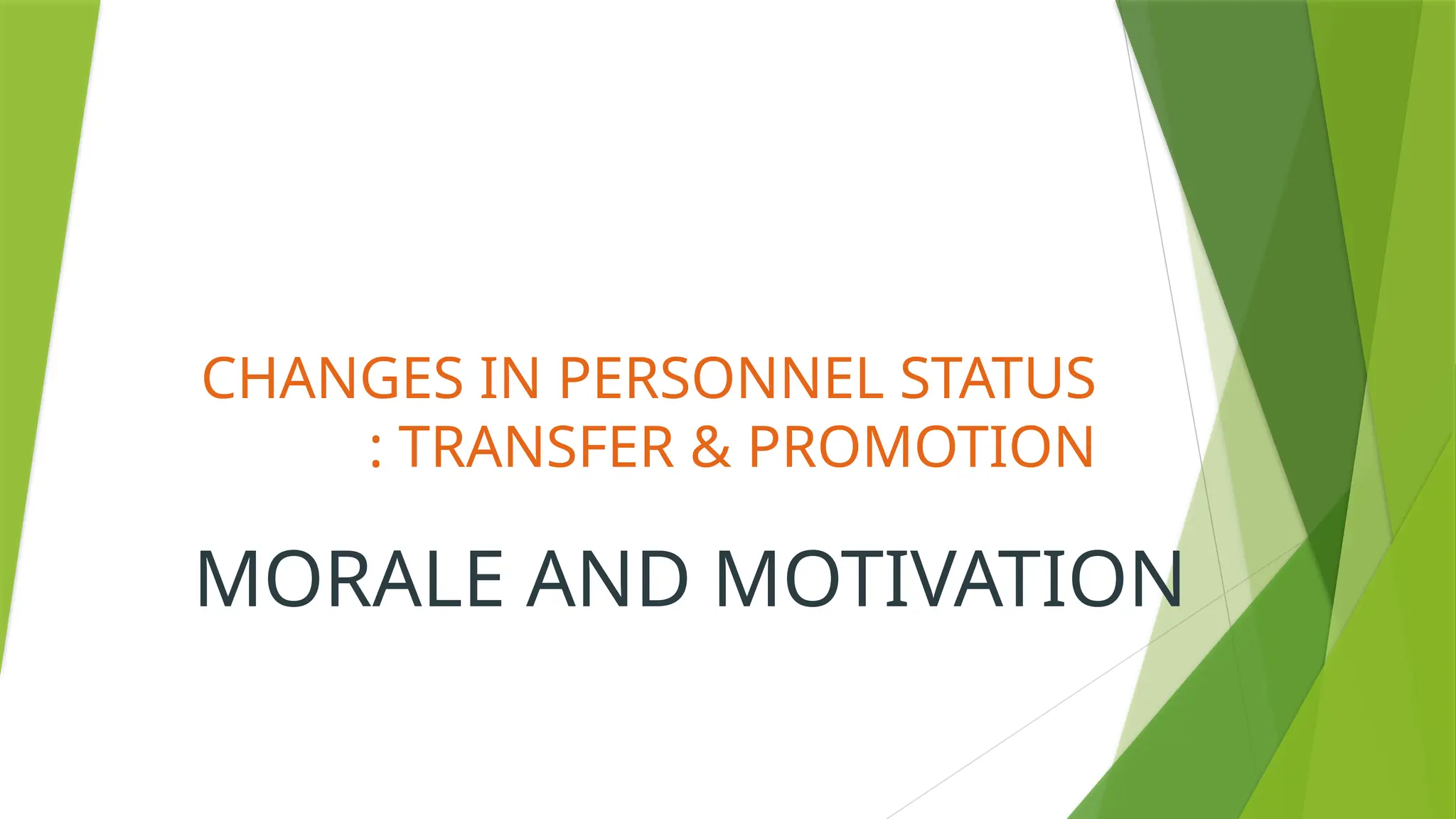 MORALE AND MOTIVATON CHANGES IN PERSONNEL STATUS- crisis management.pptx