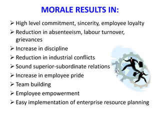 Morale and productivity hrm | PPTX