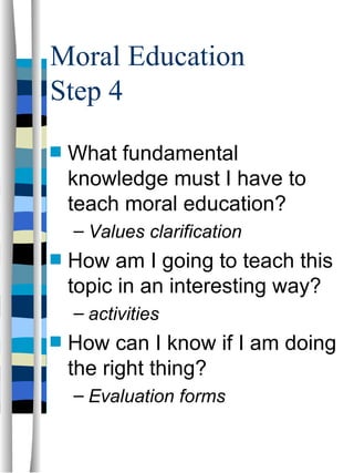 Preschool Moral education | PDF