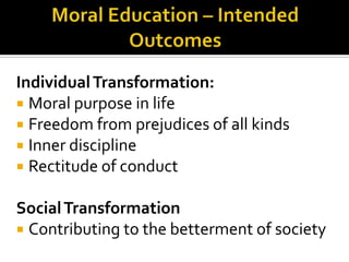 Moral Education in Schools | PPTX