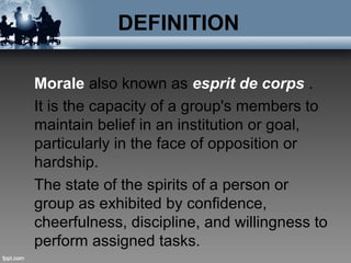 Morale mgt | PPT | Human Resources | Business