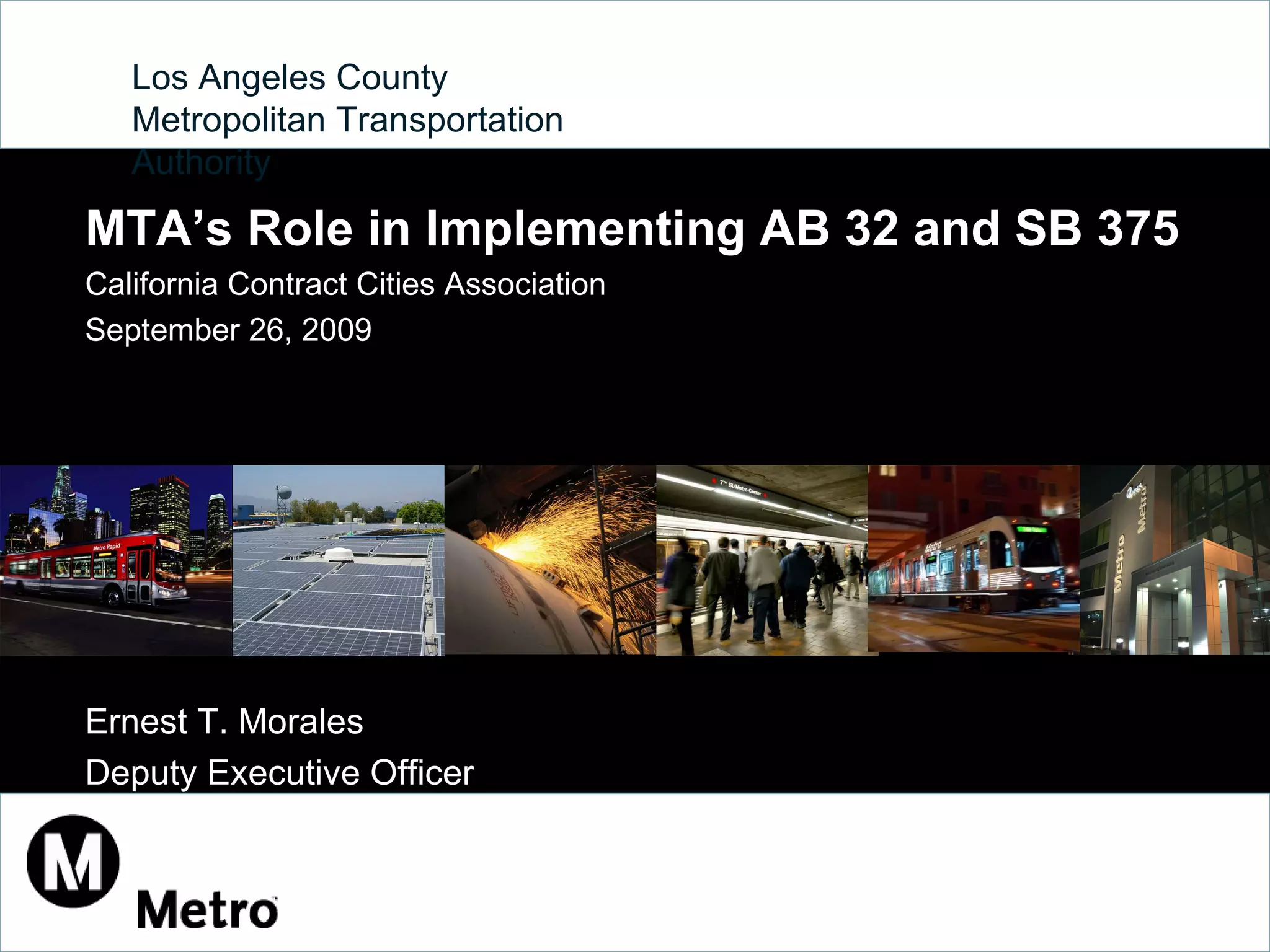 Ernest Morales - MTA on SB 375 | PPT | Business | Business and Finance