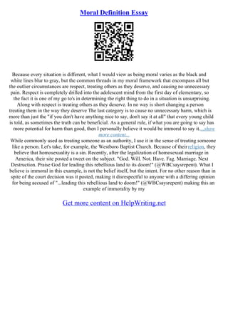 Moral Essay Topics | PDF