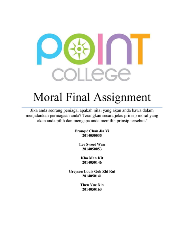 Moral final assignment 1 | PDF
