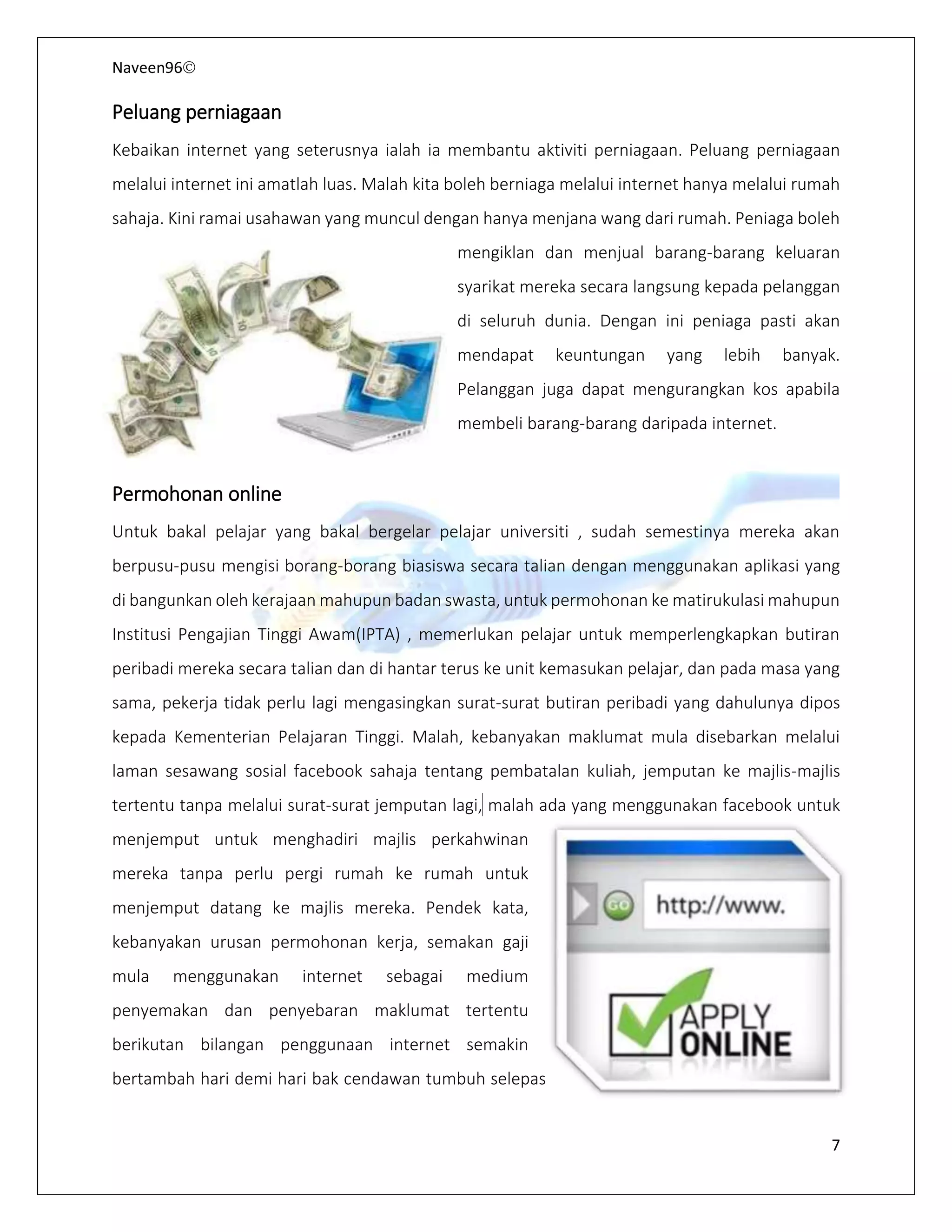 KESAN POSITIF DAN NEGATIF PENGGUNAAN INTERNET DALAM KALANGAN PELAJAR | DOCX