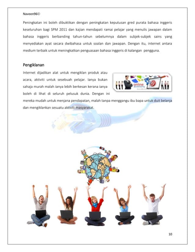 KESAN POSITIF DAN NEGATIF PENGGUNAAN INTERNET DALAM KALANGAN PELAJAR | DOCX