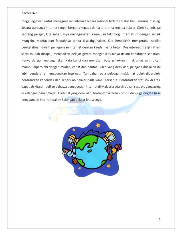 KESAN POSITIF DAN NEGATIF PENGGUNAAN INTERNET DALAM KALANGAN PELAJAR | DOCX