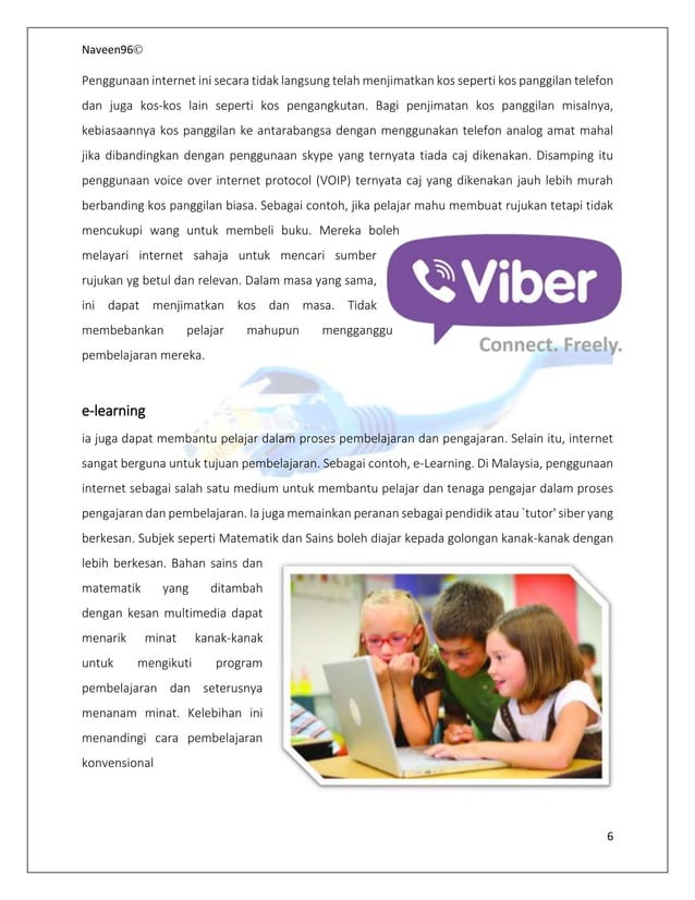 KESAN POSITIF DAN NEGATIF PENGGUNAAN INTERNET DALAM KALANGAN PELAJAR | DOCX