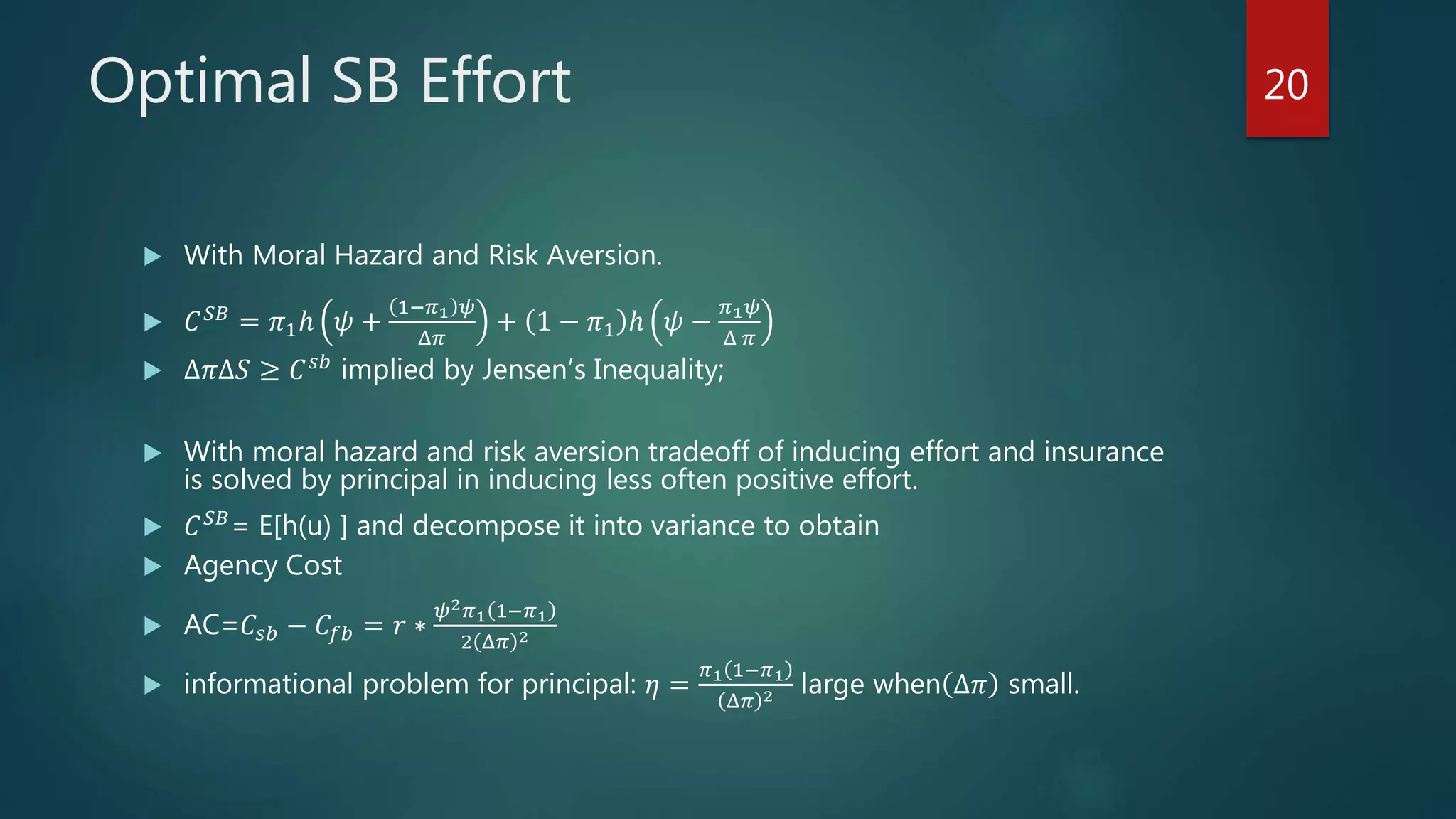 Moral Hazard Summary Microeconomics 2016 | PPTX