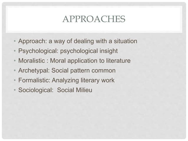 Moralistic approach | PPTX | Books and Literature