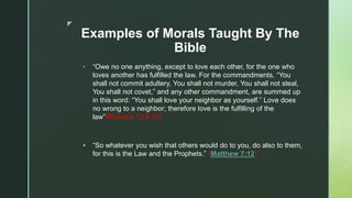 Morality in bible | PPT