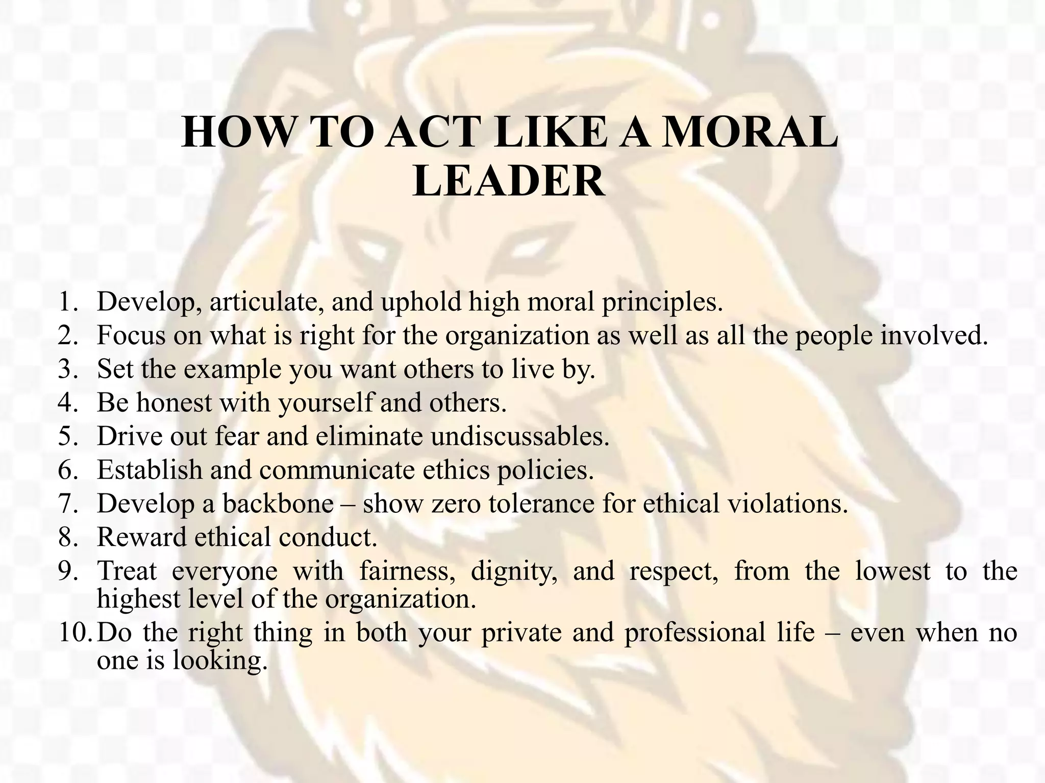Moral leadership | PPTX