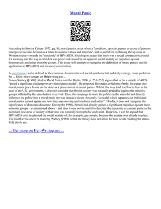 Moral Panic Essay | PDF