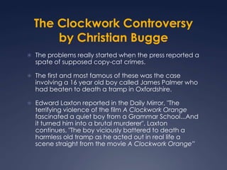 Moral panics clockwork orange | PPTX