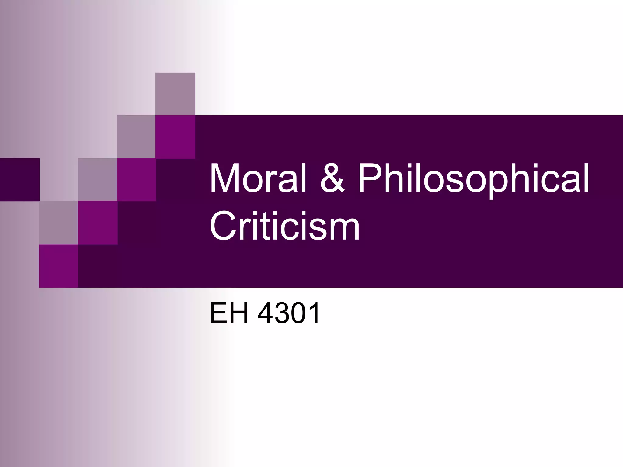 Moral & philosophical criticism of hamlet real | PPT