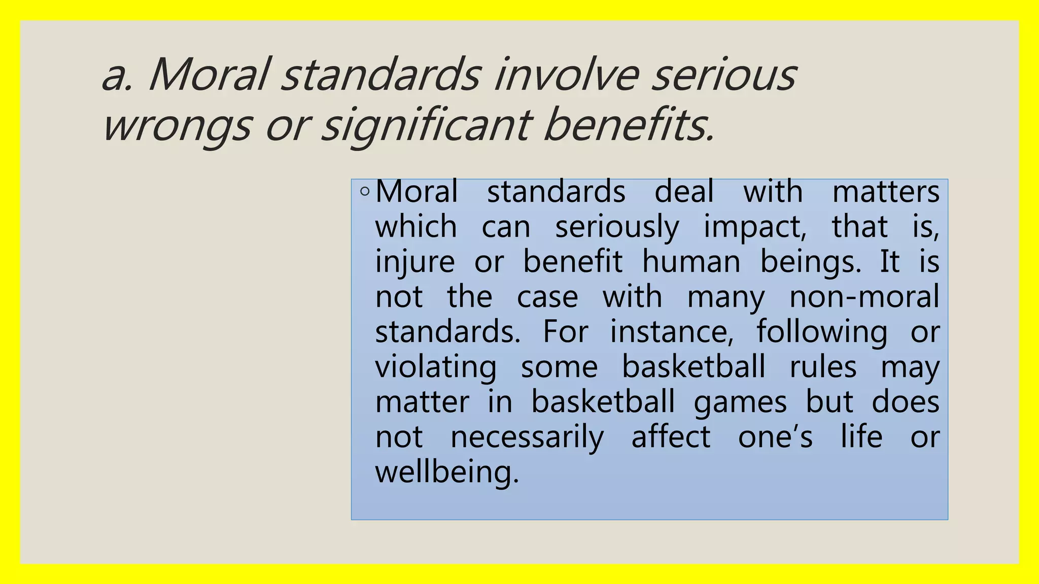 Moral standard vs. non moral standard | PPTX