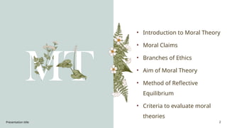 The Presentation on Moral Theory for CSE | PPT