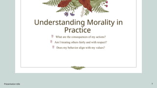 The Presentation on Moral Theory for CSE | PPT