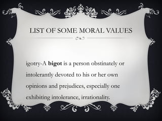 Moral values | PPT