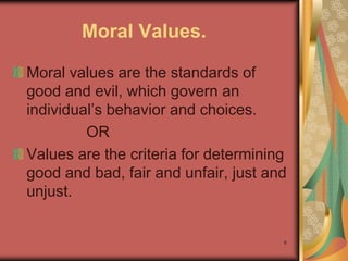Moral values and ethics in business | PPT