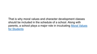 Moral Values for Students | Moral Values for Children in School - MIT ...