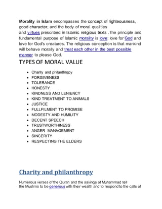 Moral values in islam | DOCX